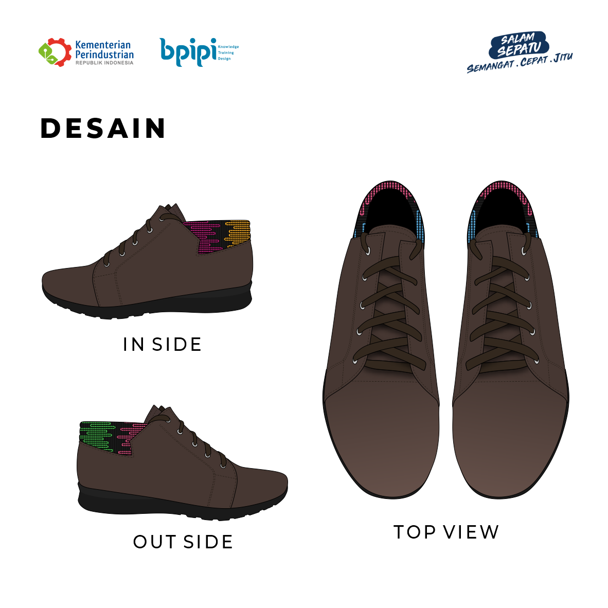 Detail Bank Desain - Sepatu Kulit Kombinasi Tenun - Data Center BPIPI