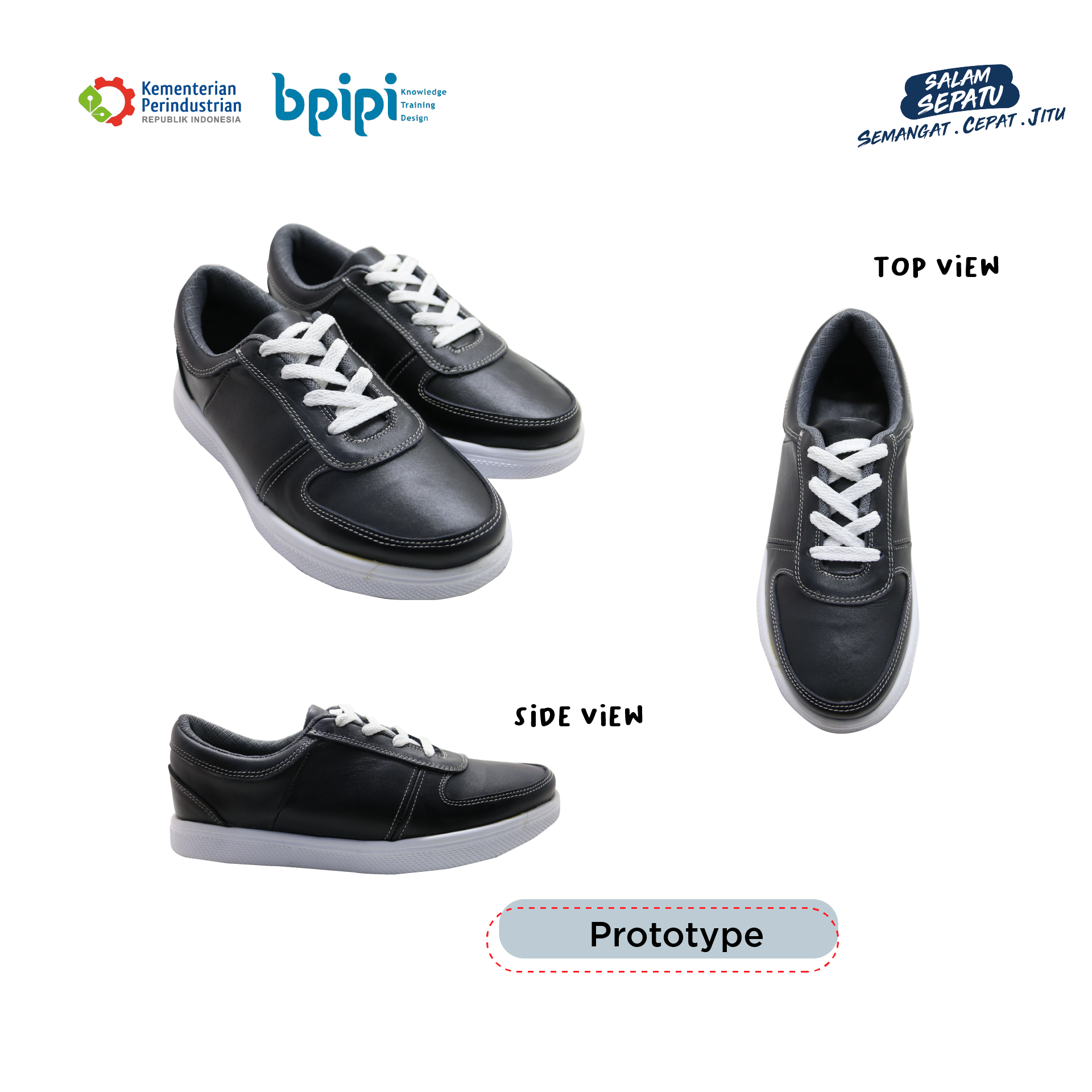 Detail Bank Desain - Black Leather Sneaker - Data Center BPIPI